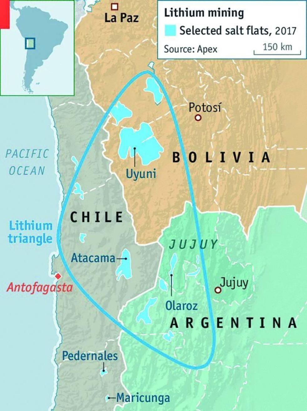 Inversores dirigen su mirada al litio de Bolivia, Argentina y Chile